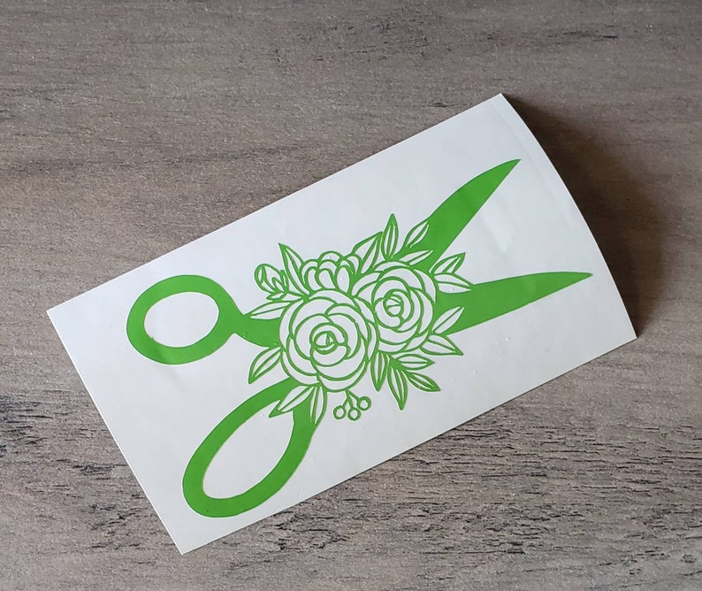 Floral Scissors Decal/floral Craft Decal/craft Room - Etsy