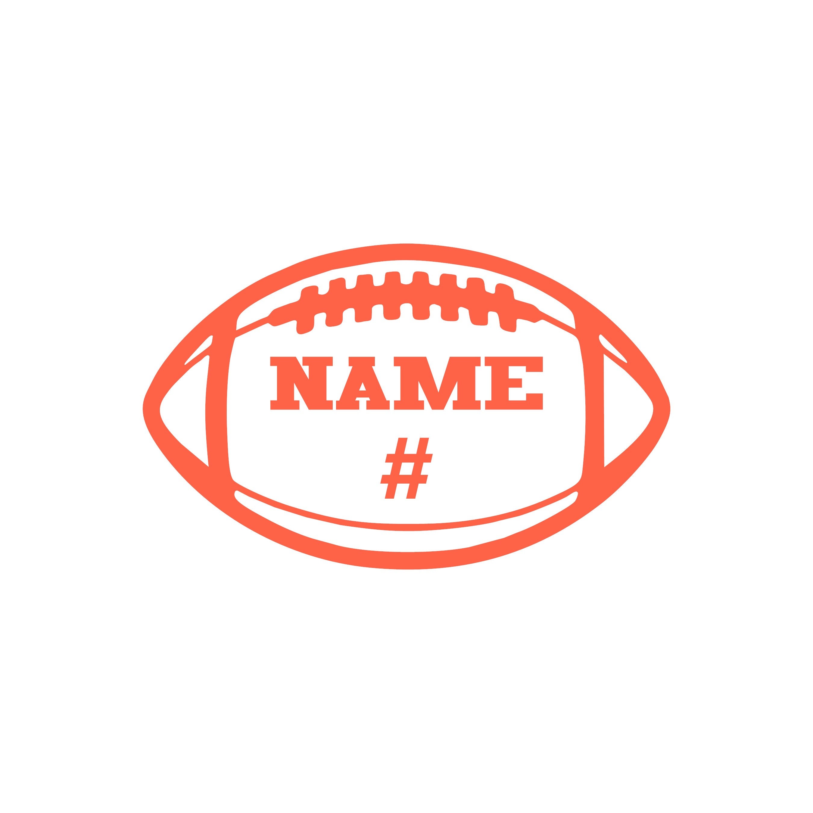 Personalized Football Decal/custom Football Decal/football With Name ...