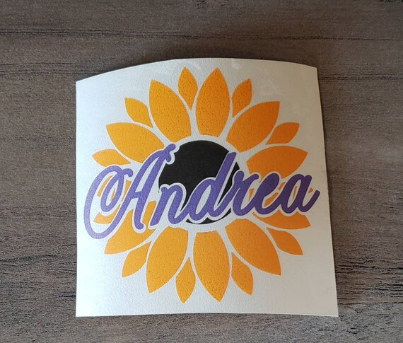Personalized Sunflower With Name Decal/sunflower Custom Flower | Etsy