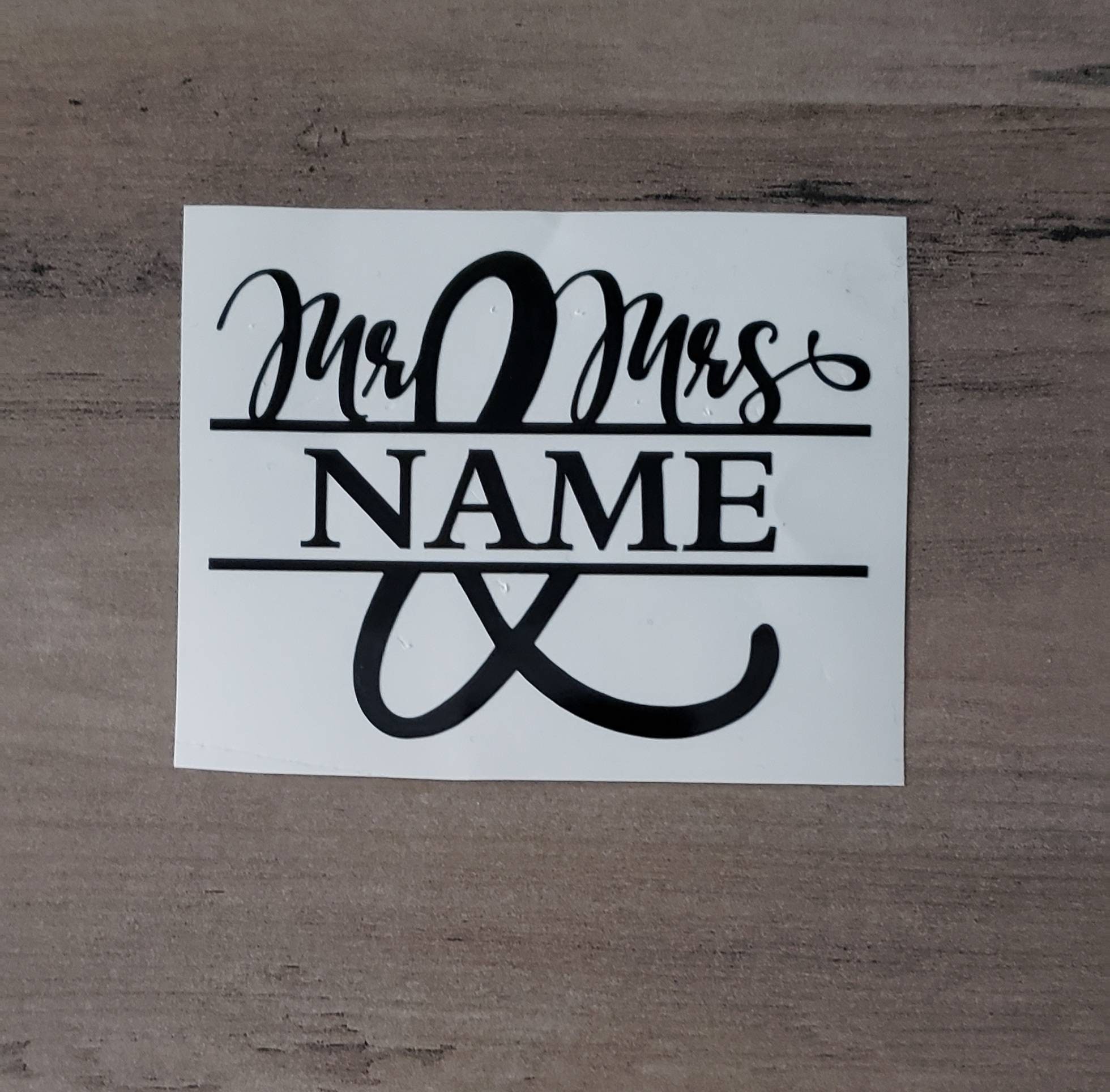 Mr. and Mrs. With Name Decal/initial Decal/monogram - Etsy