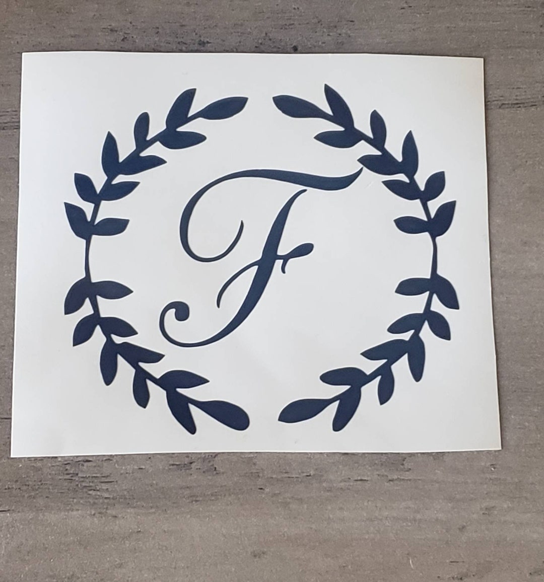 Laurel With Initial Decal/inital Decal/monogram Decal/yeti Decal/car ...
