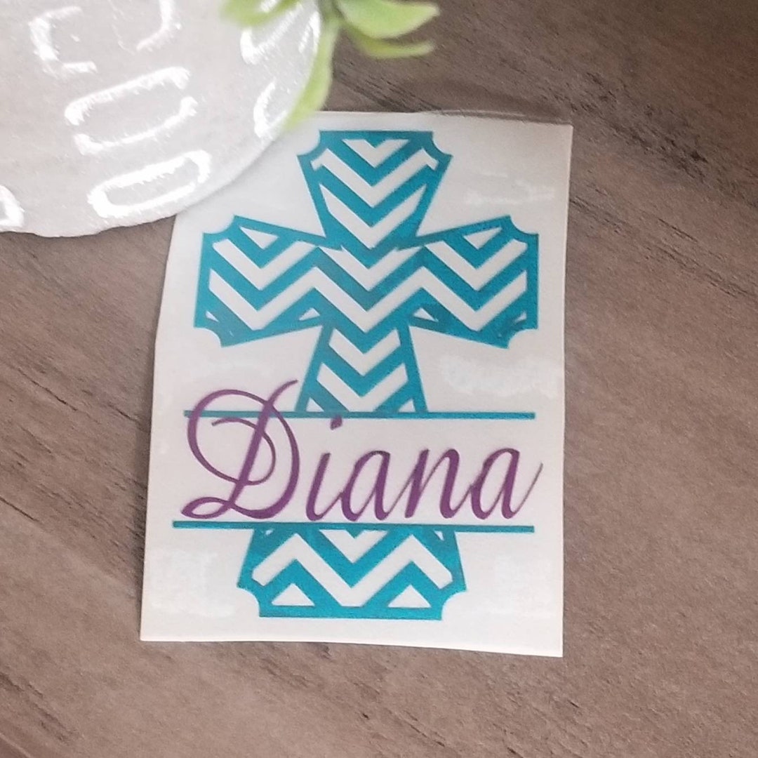 Cross With Name Decal/jesus Decal/religious Decal/christian Decal/cross ...