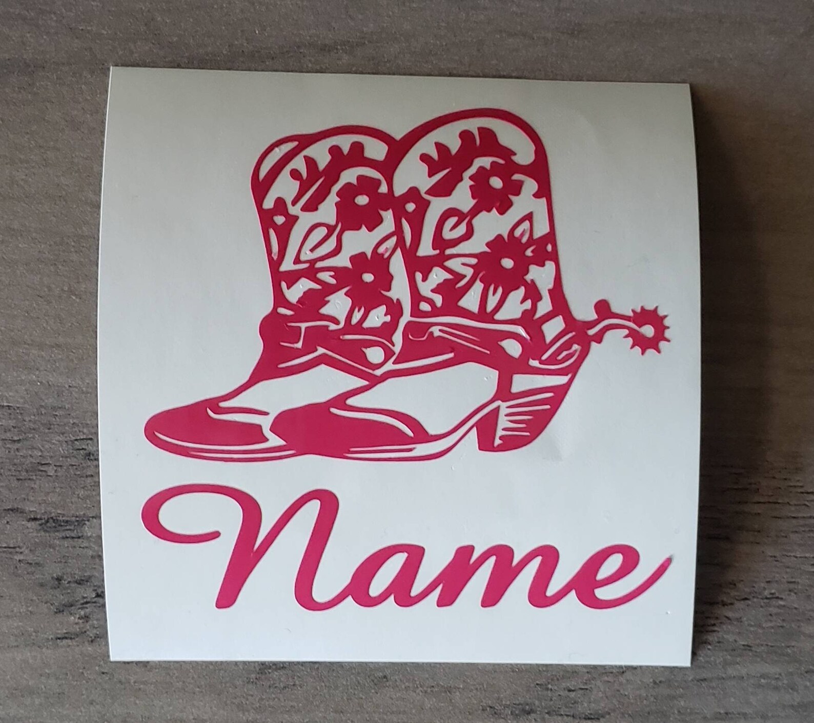 Boots With Name Decal/cowgirl Boots Decal/floral Boots Decal/car Decal ...