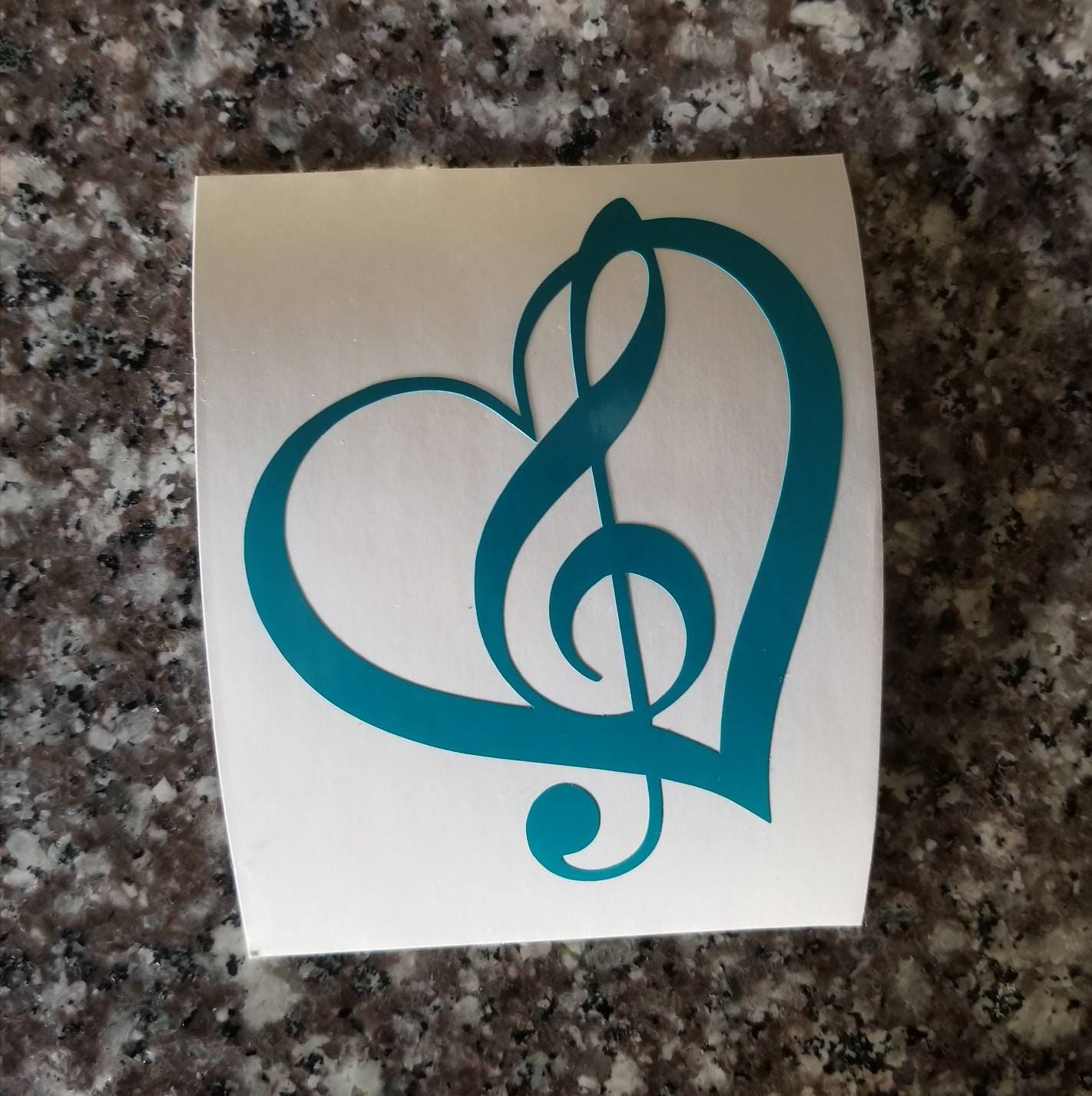 Music Note With Heart Decal/love Music Decal/music Sticker/decal for ...