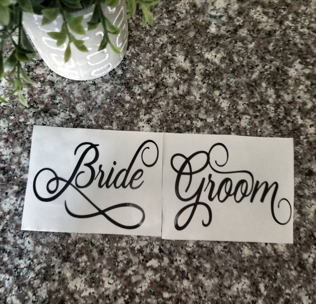 Bride and Groom Decal/wedding Decal/bride and Groom Sticker/glass Decal ...