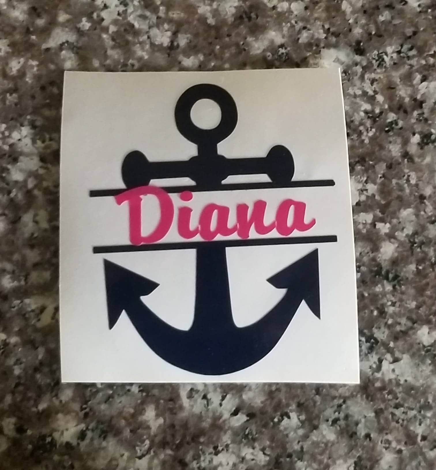 Anchor Decal/Anchor with Name Decal/Anchor Sticker/Yeti | Etsy