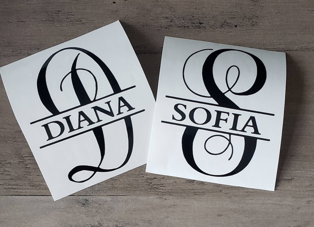 Monogram Decal/initial Decal/monogram Sticker/car Decal/ipad Decal/yeti ...