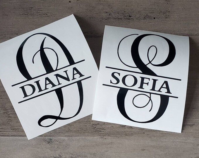 Monogram Decal/initial Decal/monogram Sticker/car Decal/ipad Decal/yeti ...