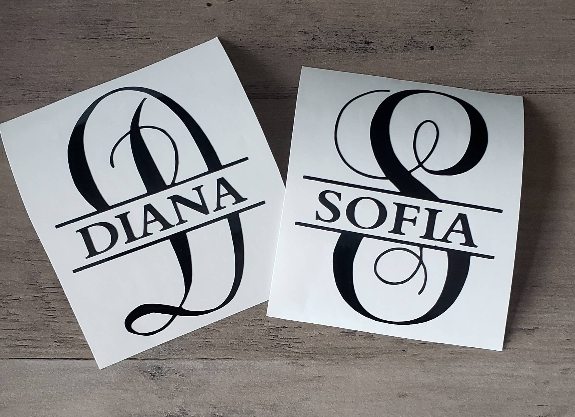 Monogram Decal/initial Decal/monogram Sticker/car Decal/ipad Decal/yeti ...