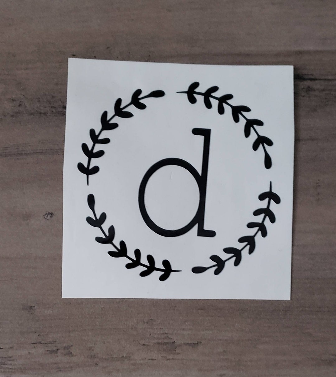Laurel With Initial Decal/inital Decal/monogram Decal/yeti Decal/car ...