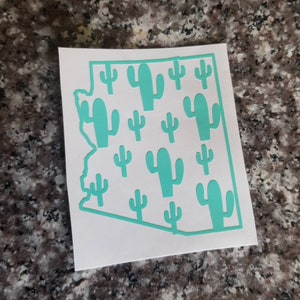 Arizona Cactus Decal/any State Decal/cactus Decal/car Decal/yeti Decal ...