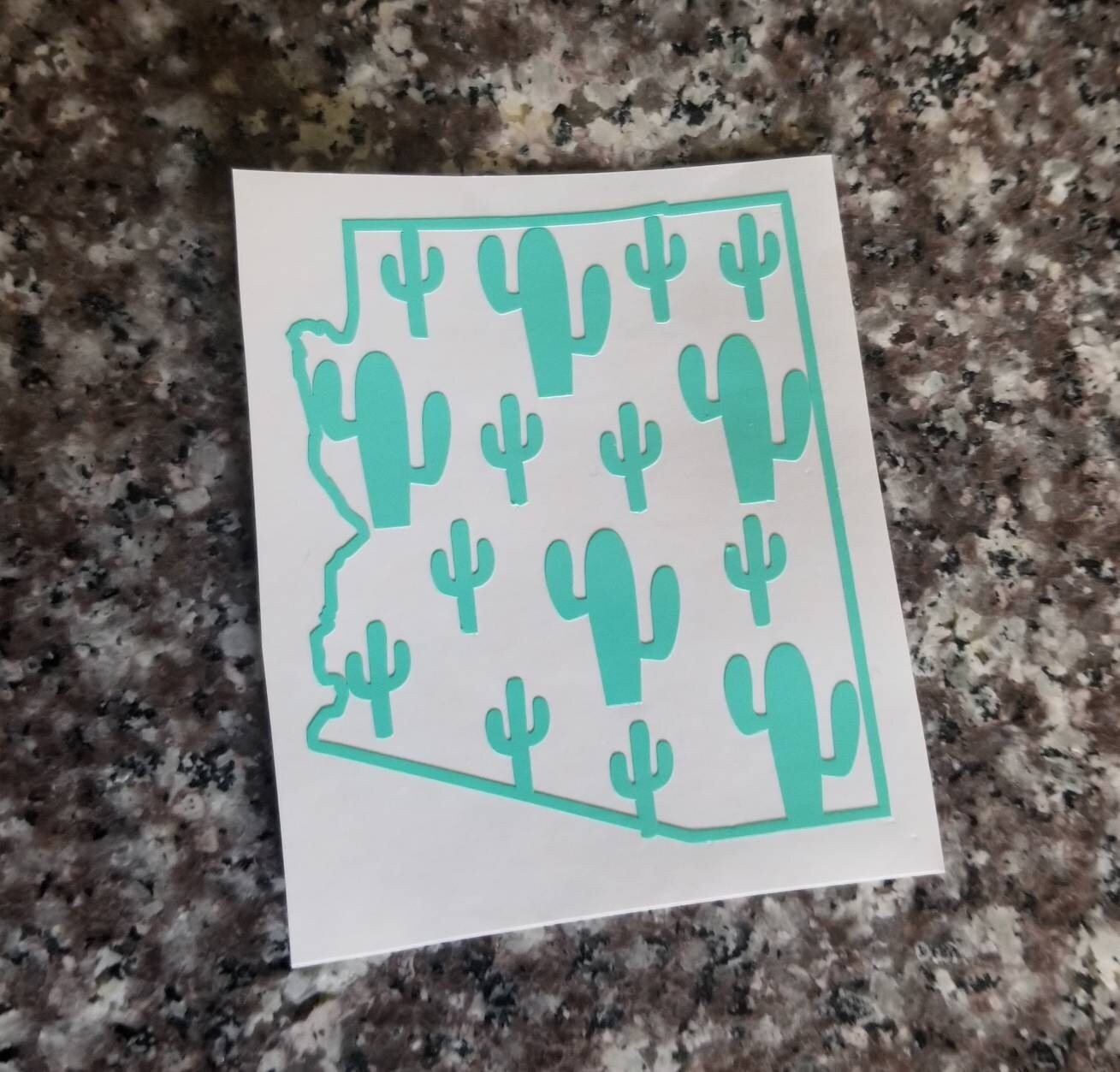 Arizona Cactus Decal/any State Decal/cactus Decal/car Decal/yeti Decal ...
