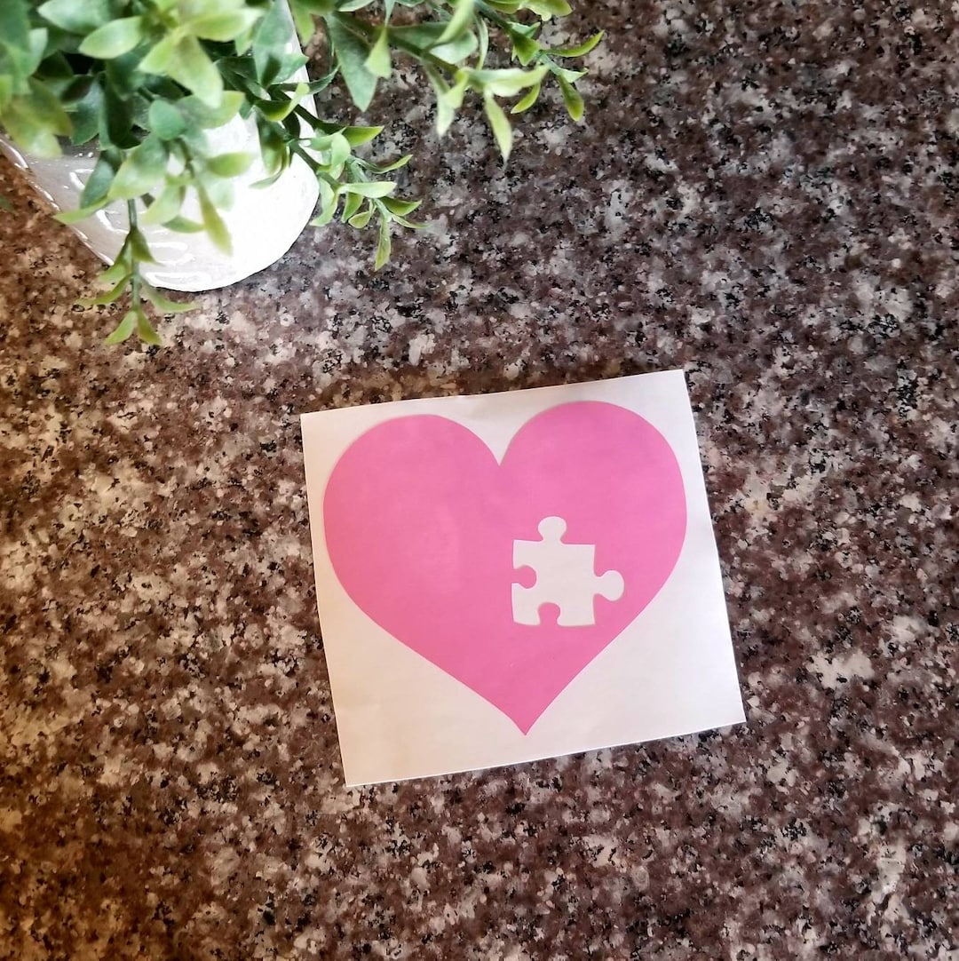 Autism Heart Decal/autism Puzzle Piece Decal/autism Vinyl Sticker ...