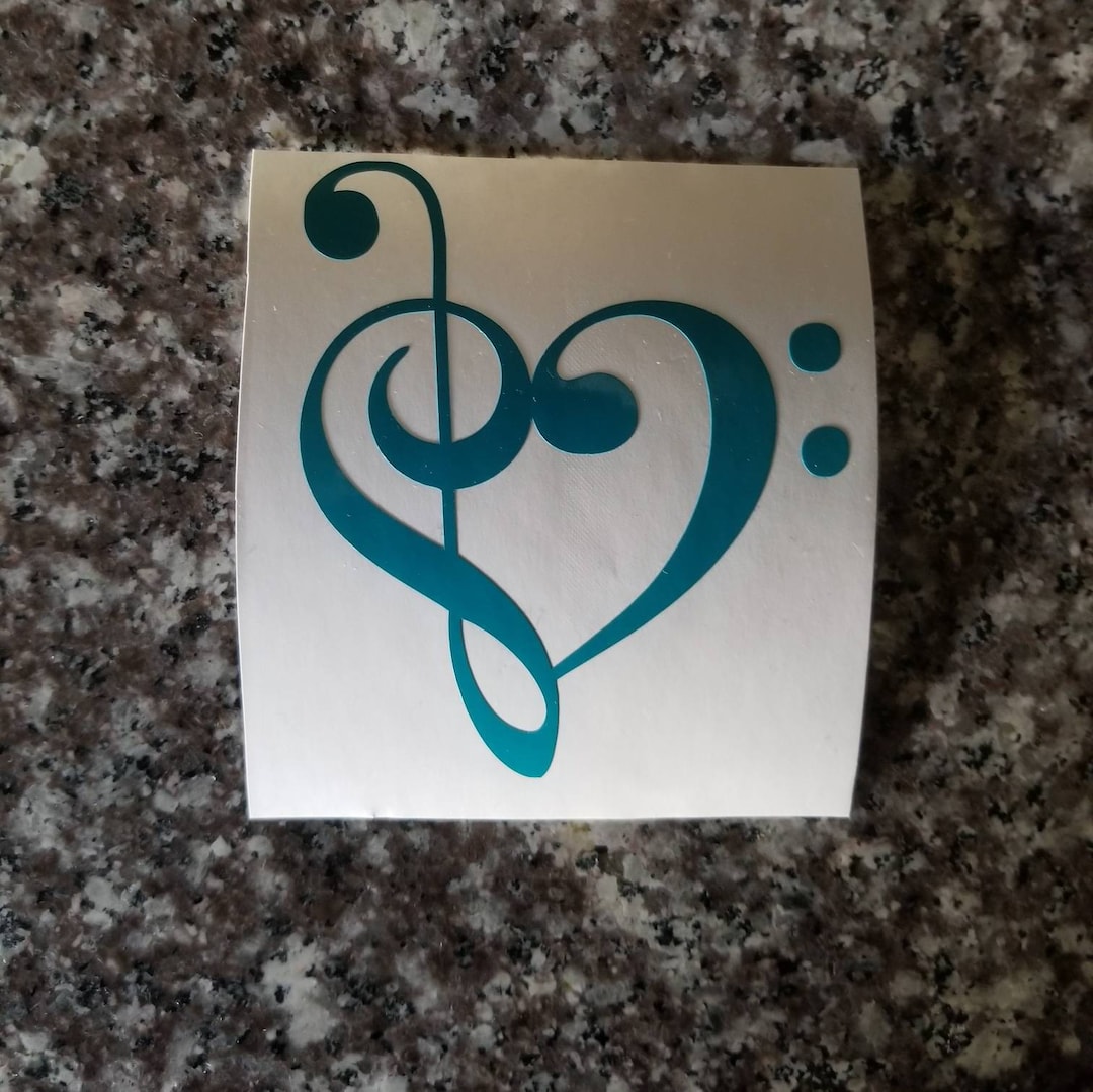 Music Note With Heart Decal/love Music Decal/music Sticker/decal for ...