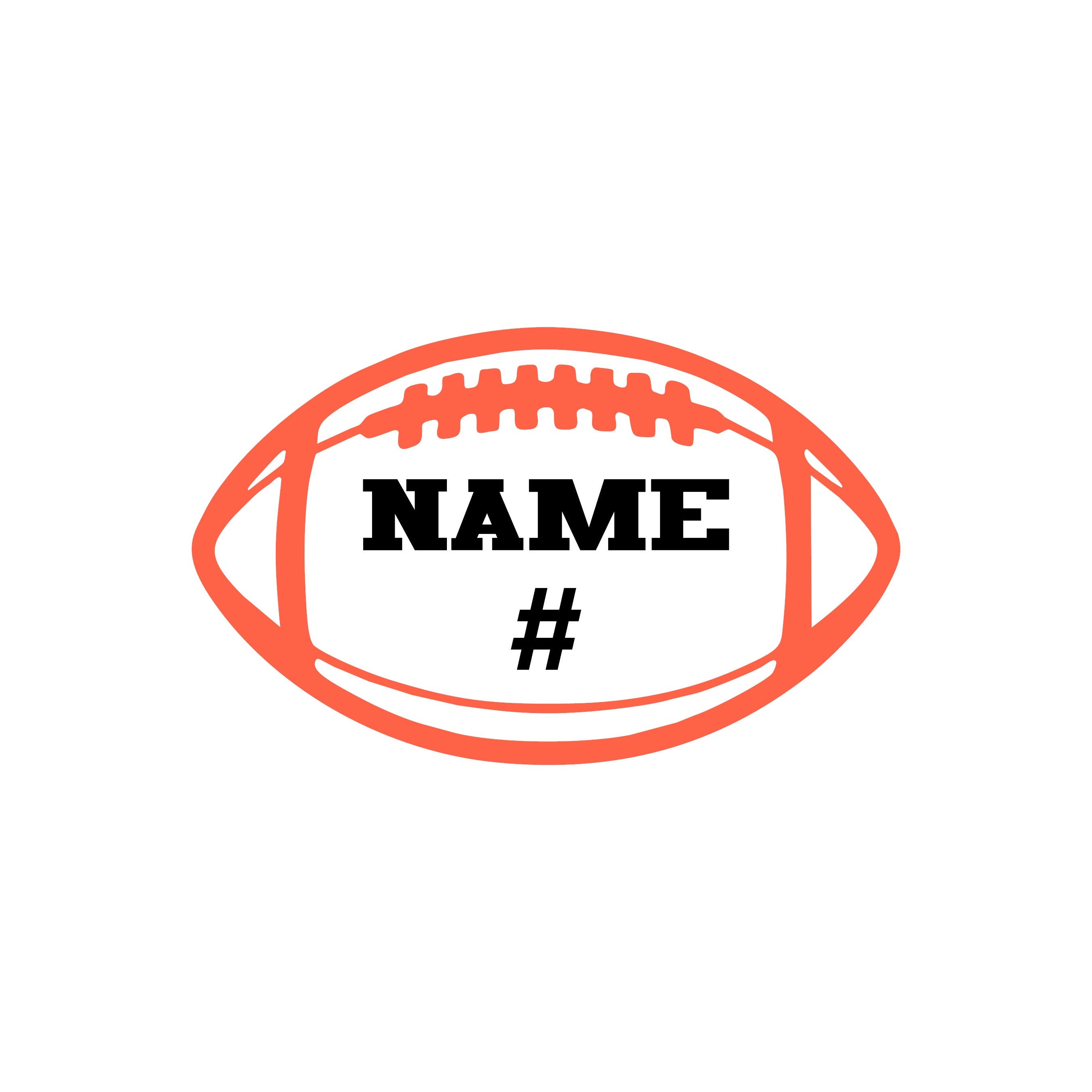 Personalized Football Decal/custom Football Decal/football With Name ...