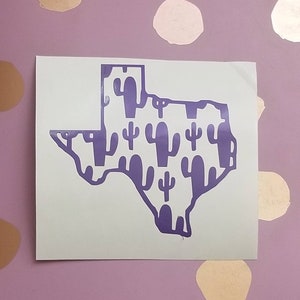 Texas Cactus Decal/any State Sticker/cactus Decal/car Decal/yeti Decal ...