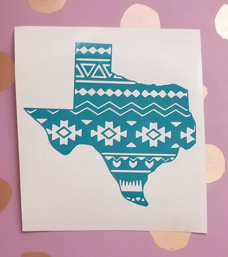 Texas Aztec Map Decal Aztec Print Texas Sticker Planner Etsy