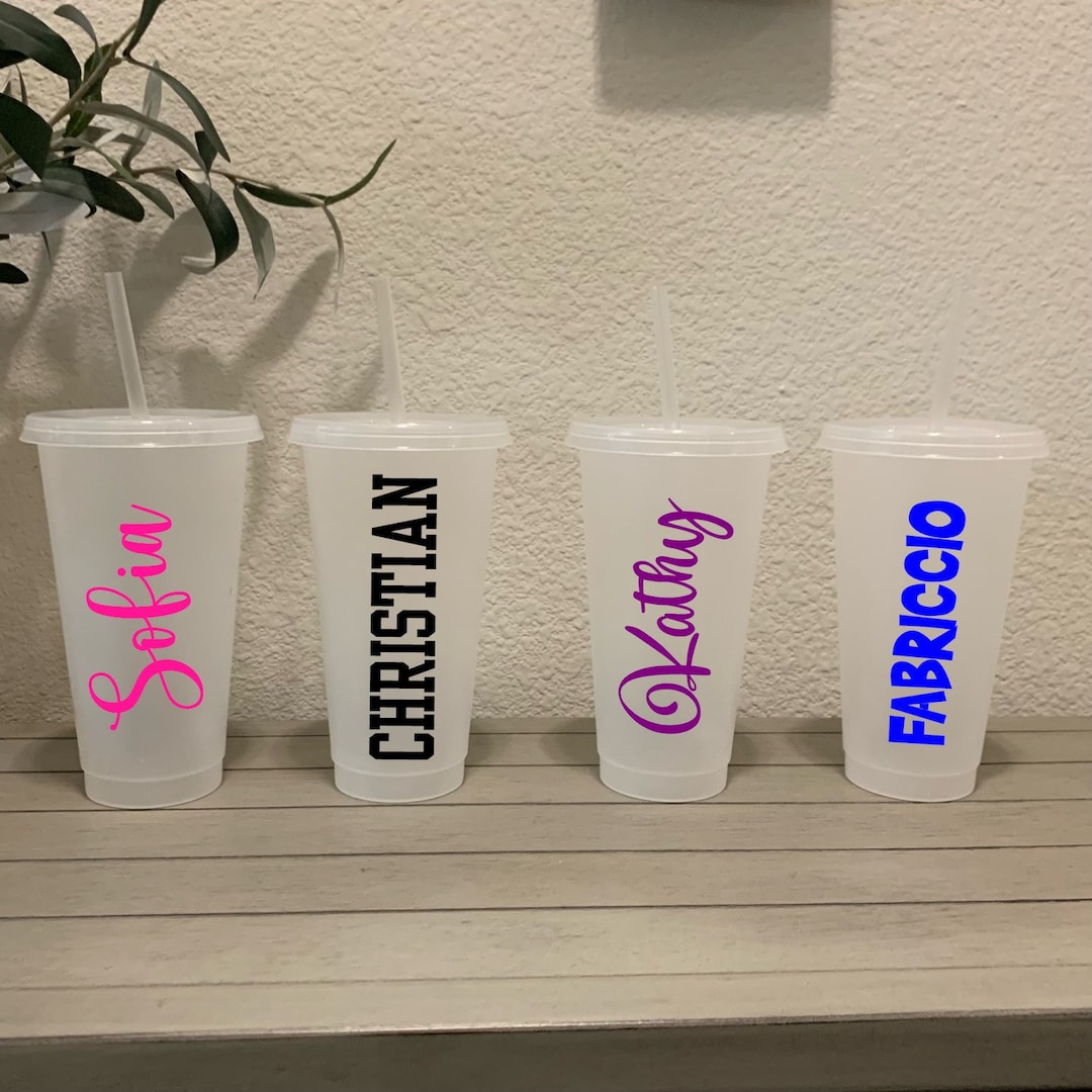 Personalized Reusable 24 Oz Plastic Cup With Lid and Straw Name Custom ...