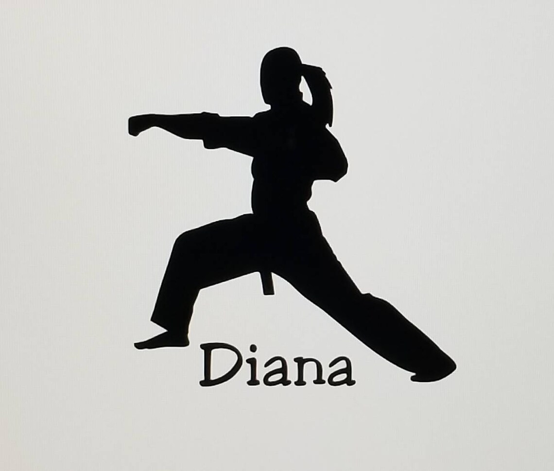 Karate Decal/girl Karate Decal/karate Sticker/marshall Arts Decal/sport ...