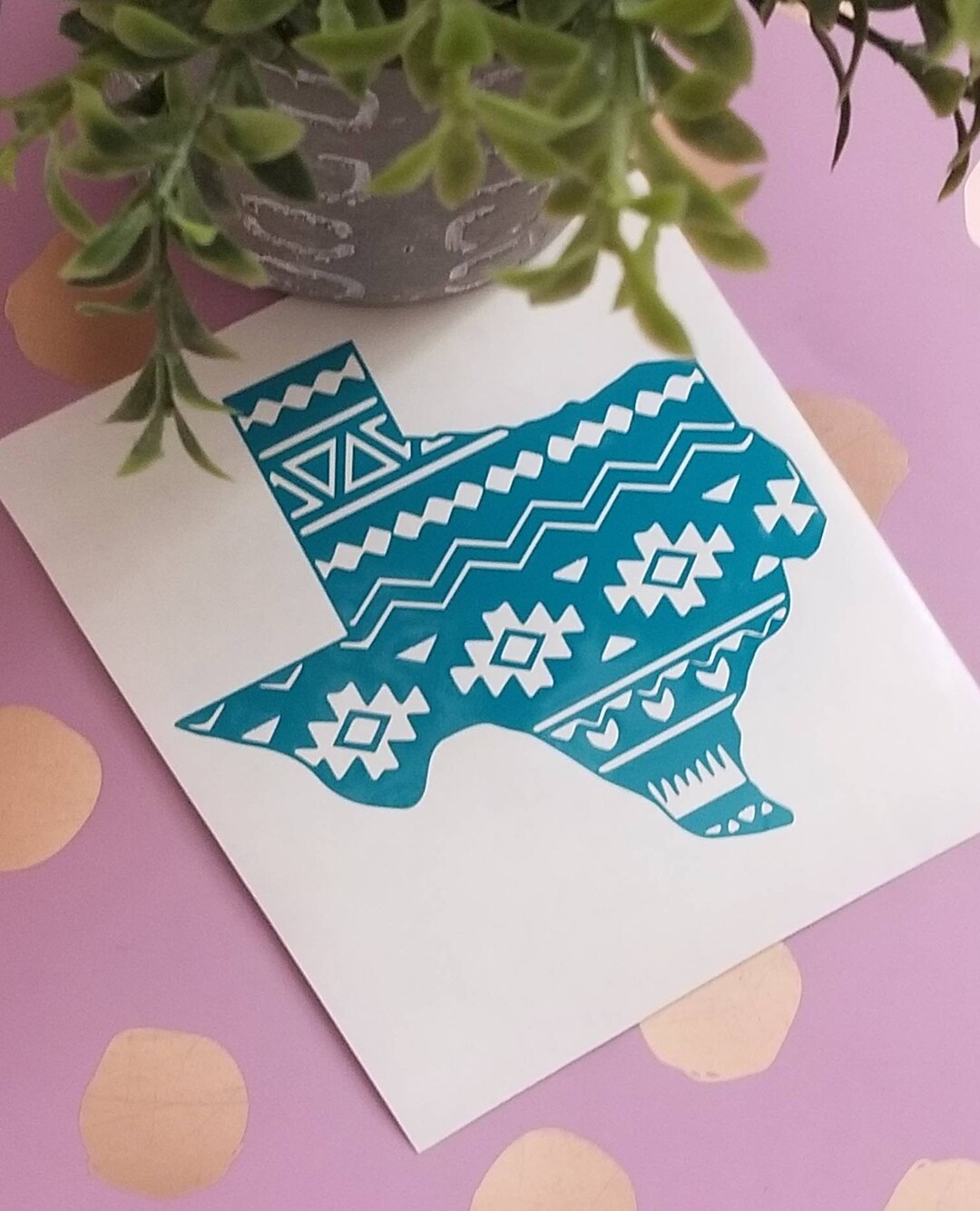 Texas Aztec Map Decal/aztec Print Texas Sticker/planner Sticker/car ...