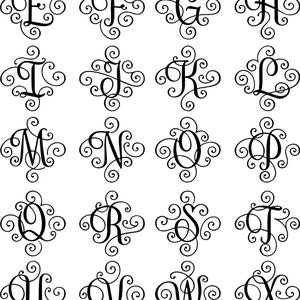 Scroll Single Initial Decal/initial Sticker/vinyl Lettering/monogram ...