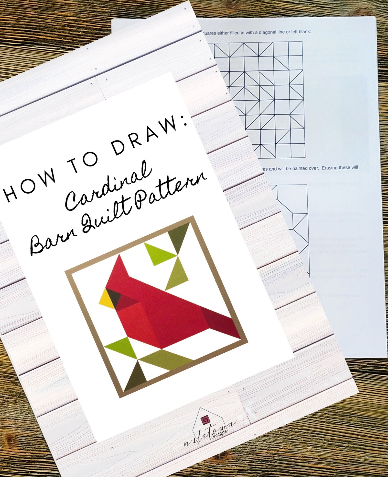 Barn Quilt Pattern, Cardinal, Digital Pattern, Friend Gift, Birthday ...