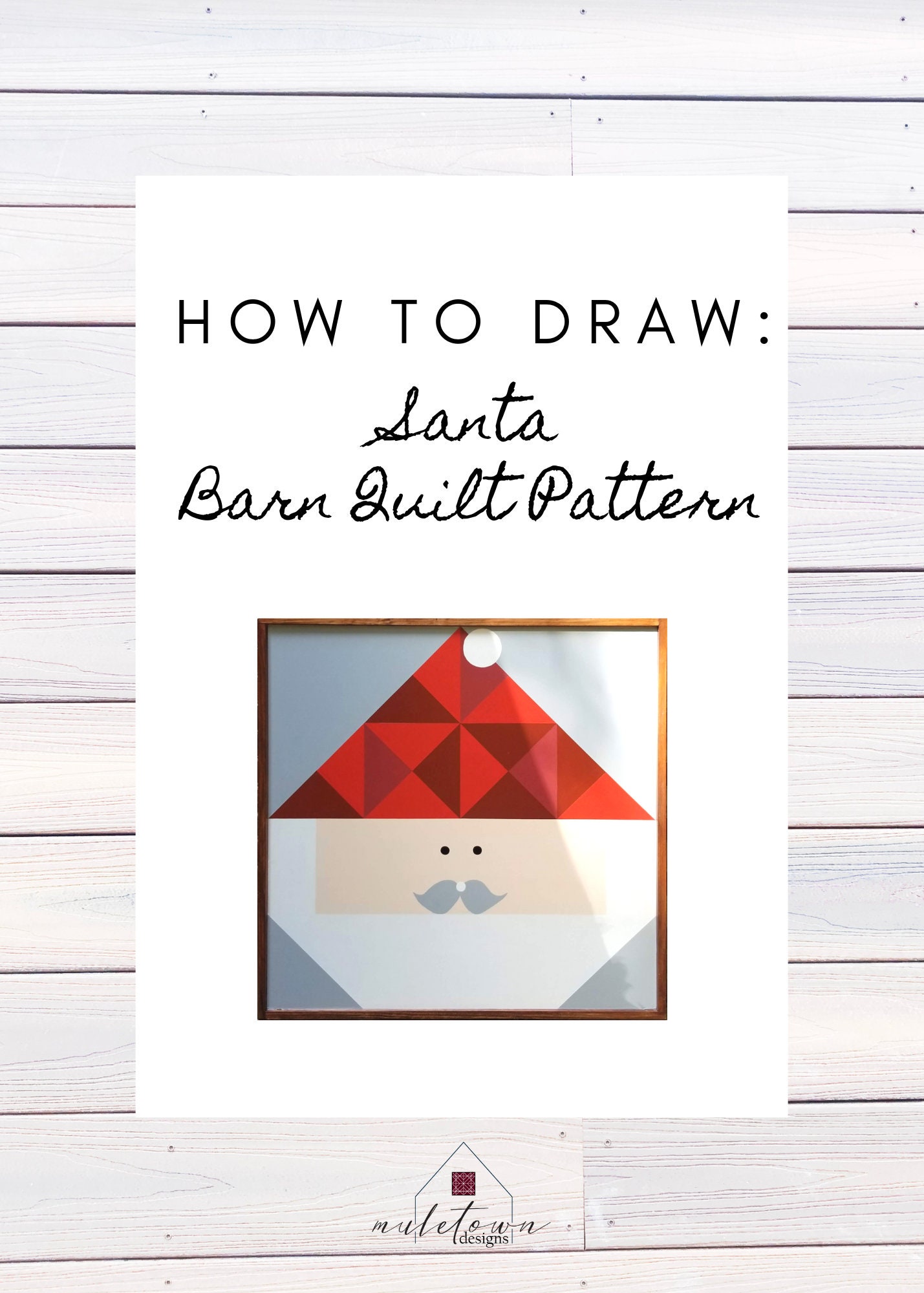 Barn Quilt Pattern, Santa, Digital Pattern, Mothers Day Gift, Mom Gift ...