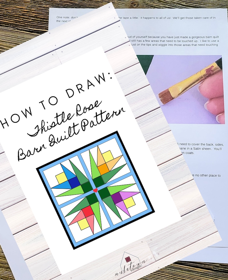 Barn Quilt Pattern, Thistle Rose, Digital Pattern, Mothers Day Gift ...