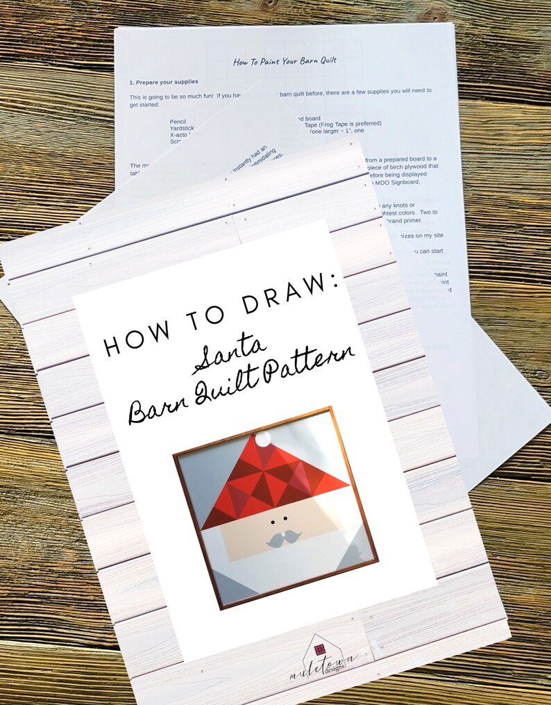 Barn Quilt Pattern, Santa, Digital Pattern, Christmas Gift, Mom Gift ...
