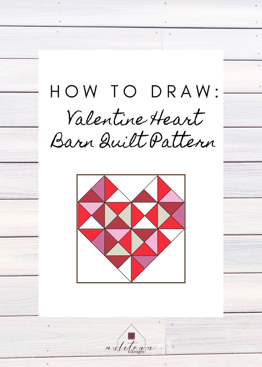 Barn Quilt Pattern, Heart Barn Quilt, Digital Pattern, Friend Gift ...