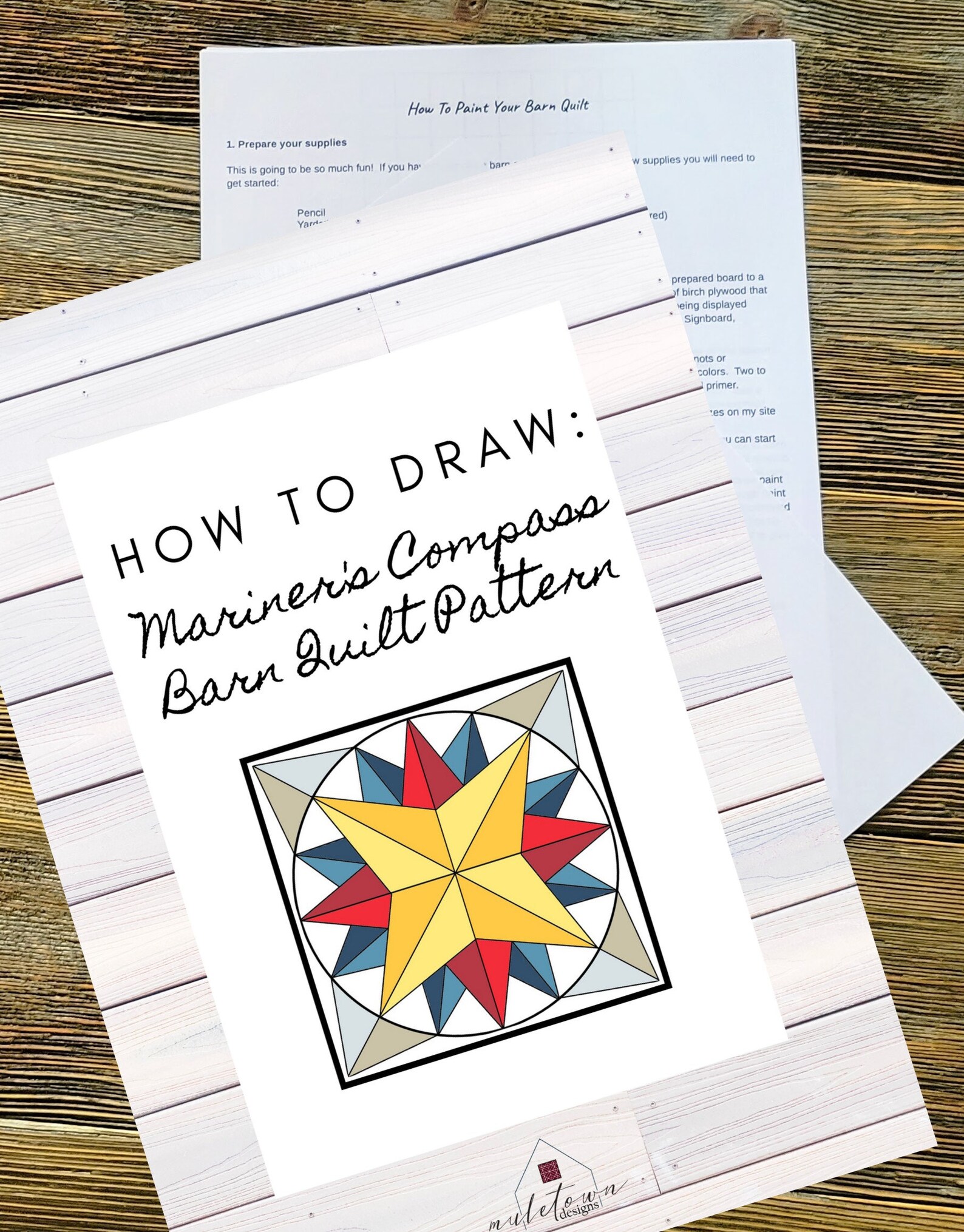 Barn Quilt Pattern, Mariners Compass, Digital Pattern, Mothers Day Gift ...