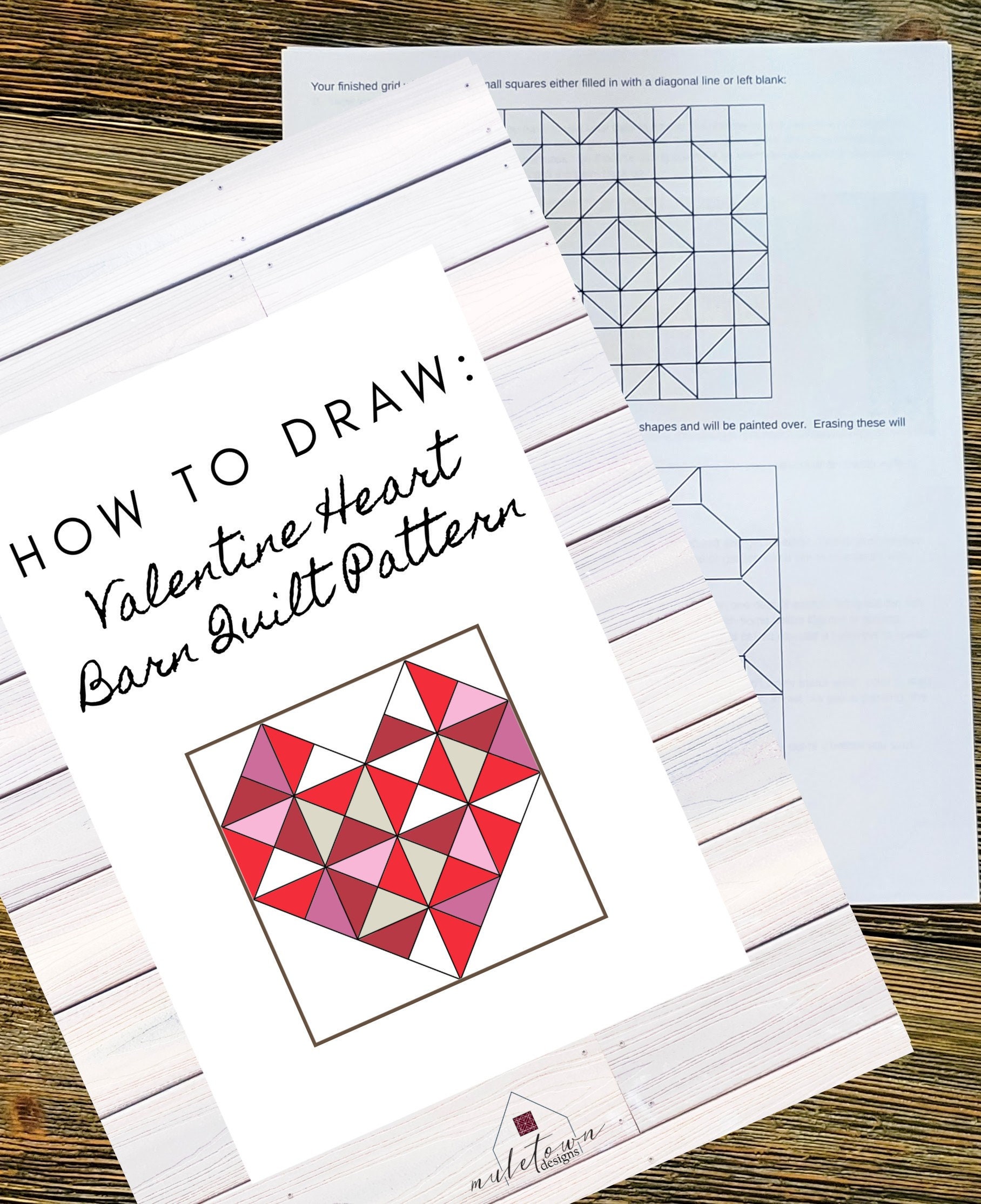 Barn Quilt Pattern, Heart Barn Quilt, Digital Pattern, Friend Gift ...