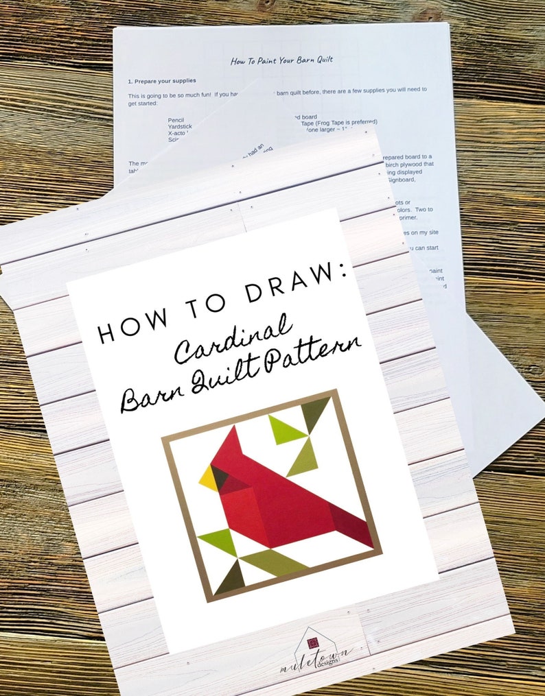 Barn Quilt Pattern, Cardinal, Digital Pattern, Christmas Gift, Mom Gift ...