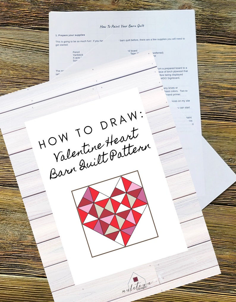 Barn Quilt Pattern, Heart Barn Quilt, Digital Pattern, Friend Gift ...