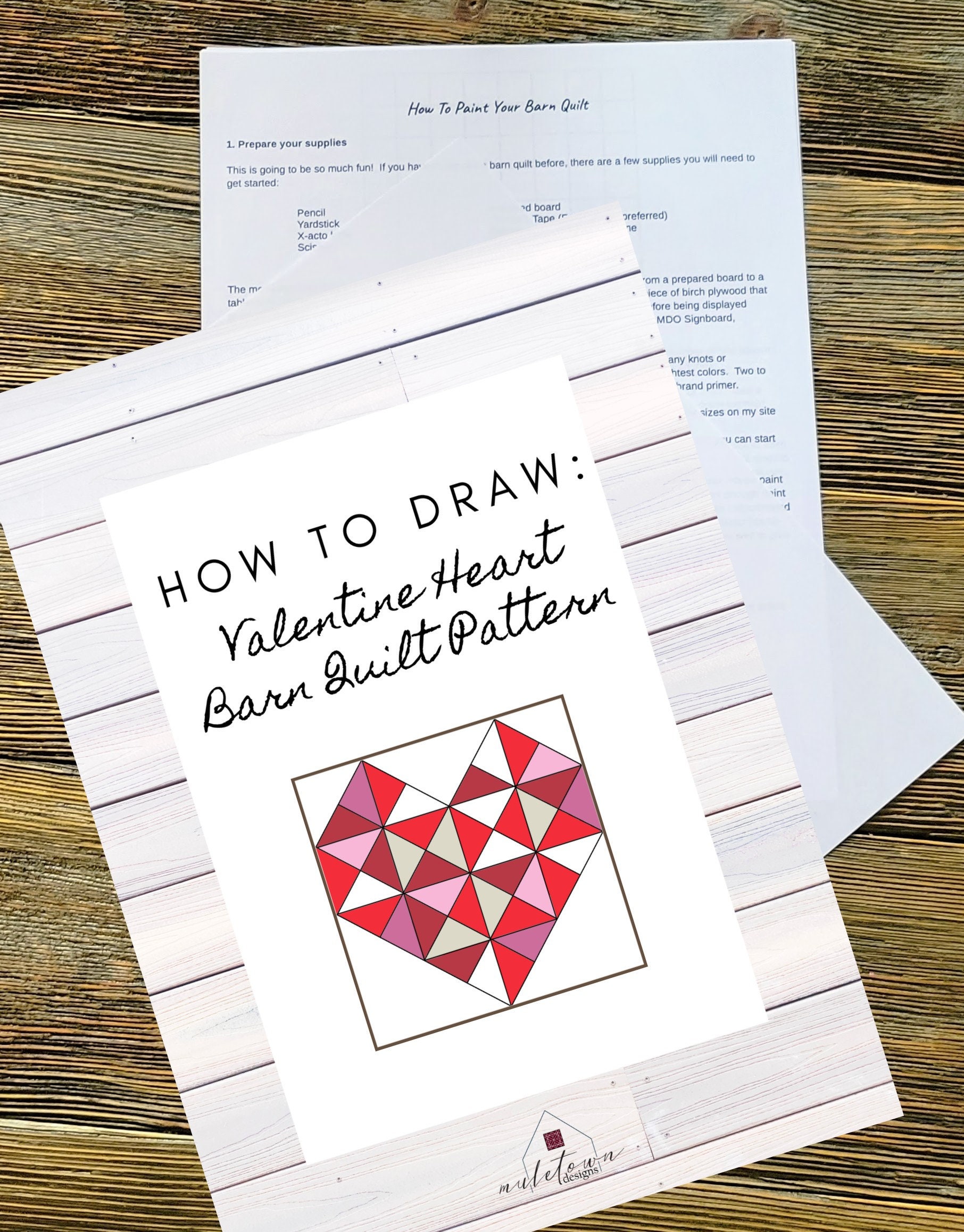 Barn Quilt Pattern, Heart Barn Quilt, Digital Pattern, Friend Gift ...