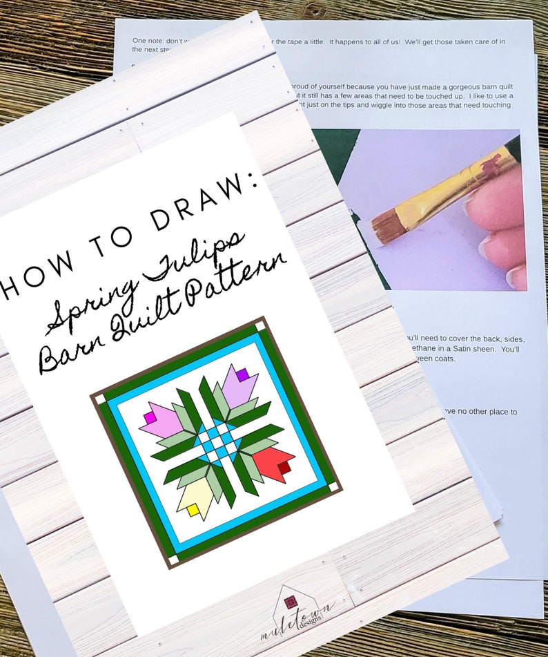 Barn Quilt Pattern, Spring Tulips, Digital Pattern, Friend Gift ...