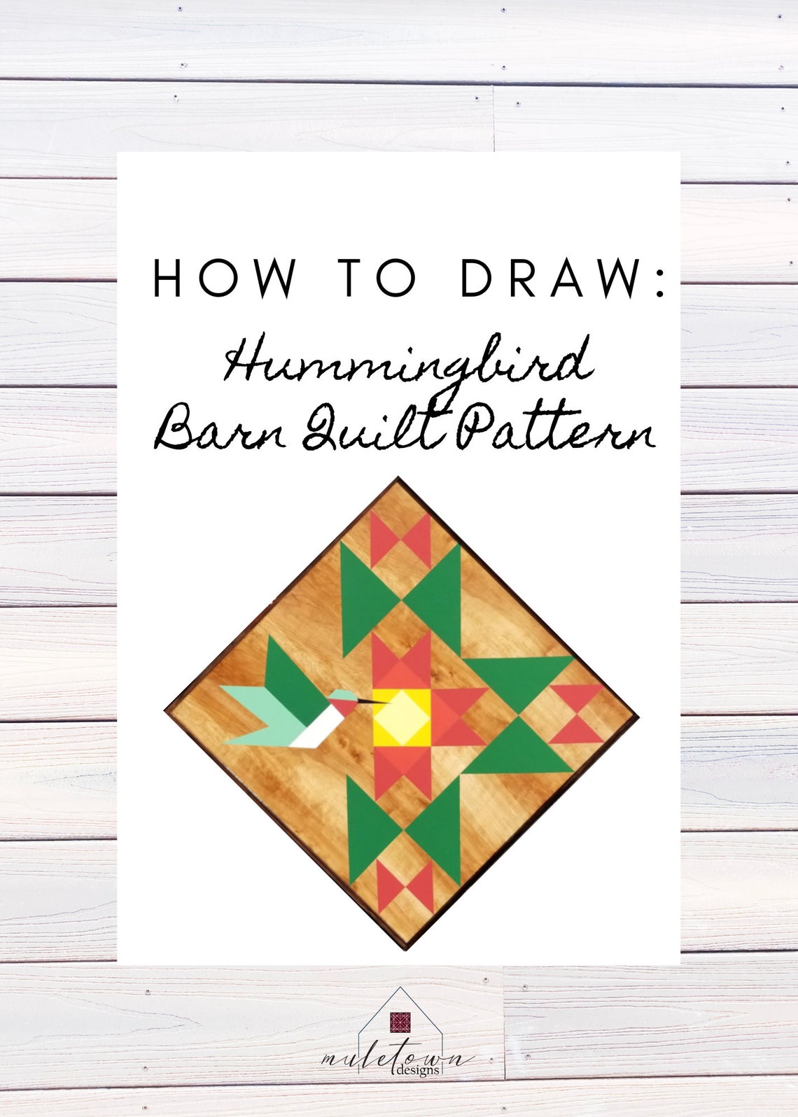 Barn Quilt Pattern, Hummingbird, Digital Pattern, Mothers Day Gift, Mom ...