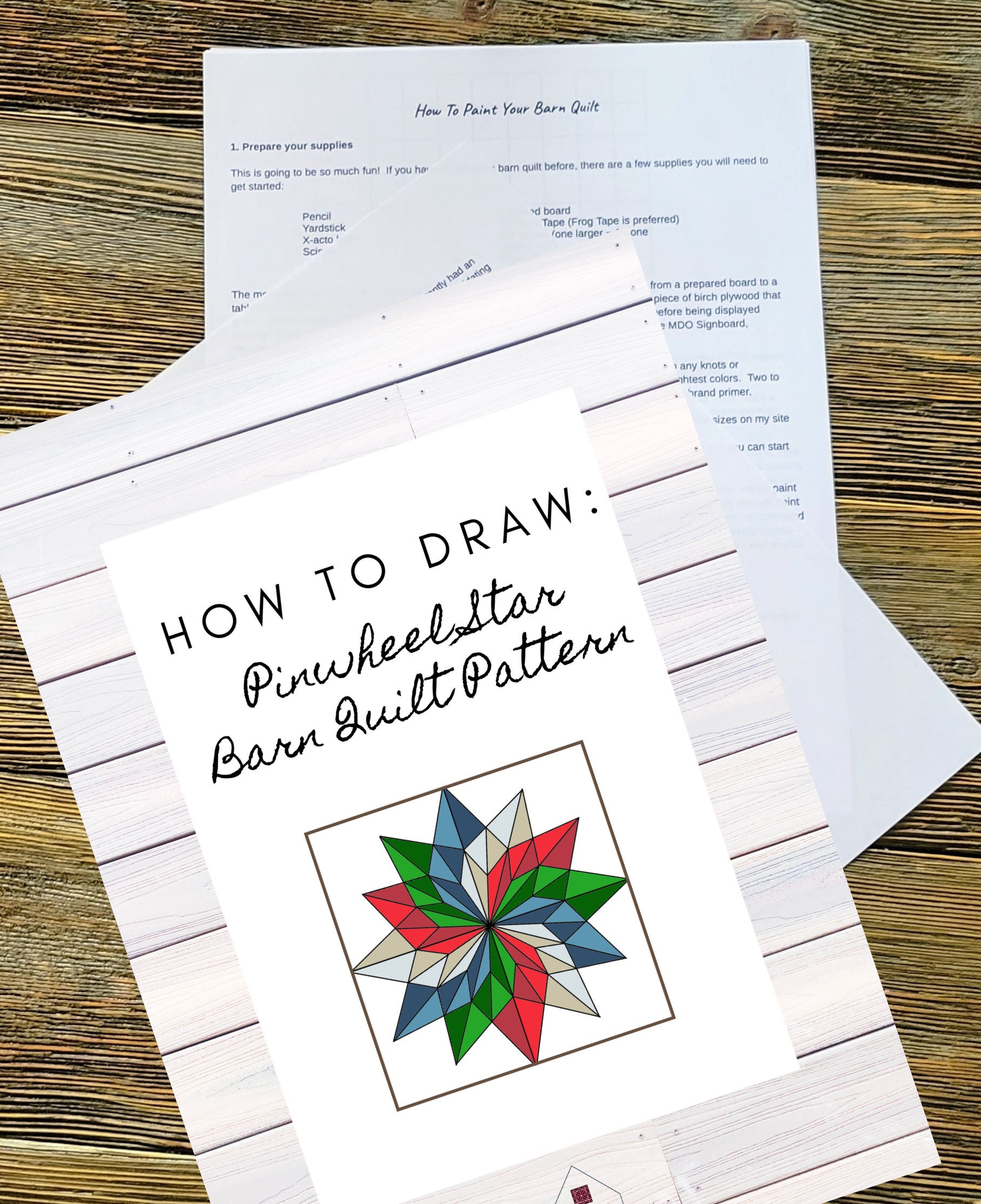 Barn Quilt Pattern, Pinwheel Star, Digital Pattern, Friend Gift ...