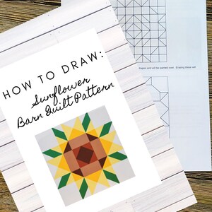 Barn Quilt Pattern Sunflower – DIY Barn Quilt Tutorial PDF, Painted ...