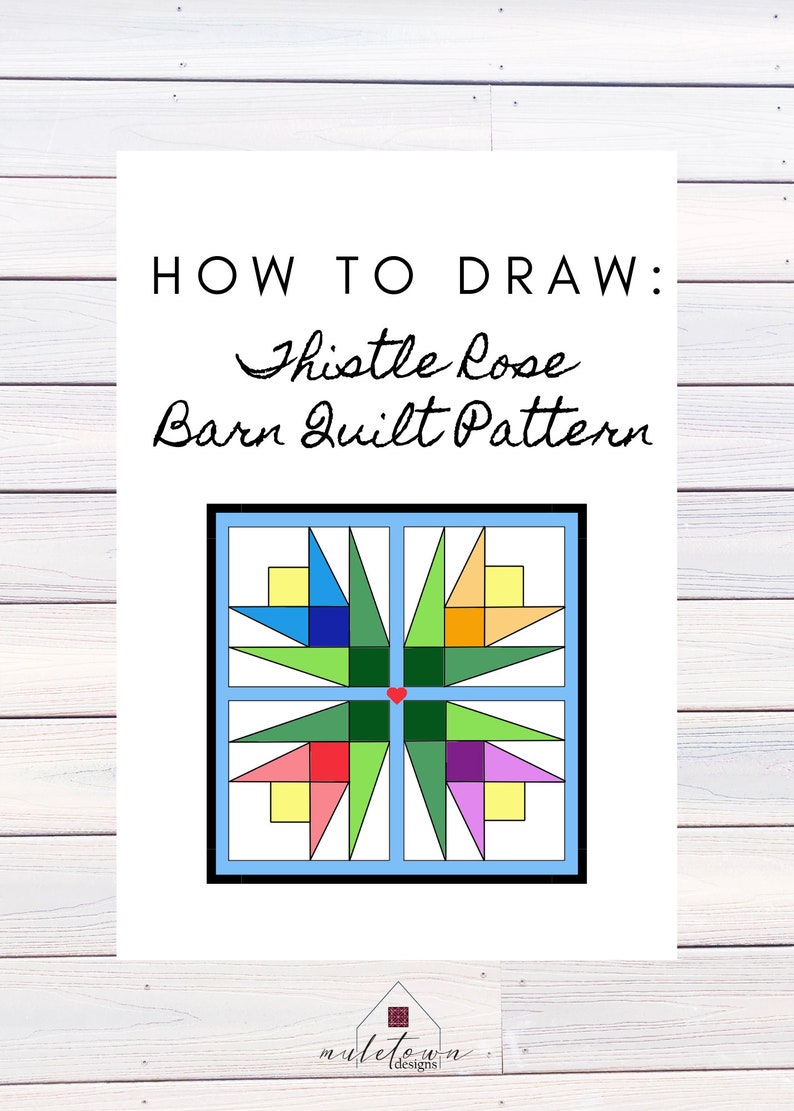 Barn Quilt Pattern, Thistle Rose, Digital Pattern, Mothers Day Gift ...