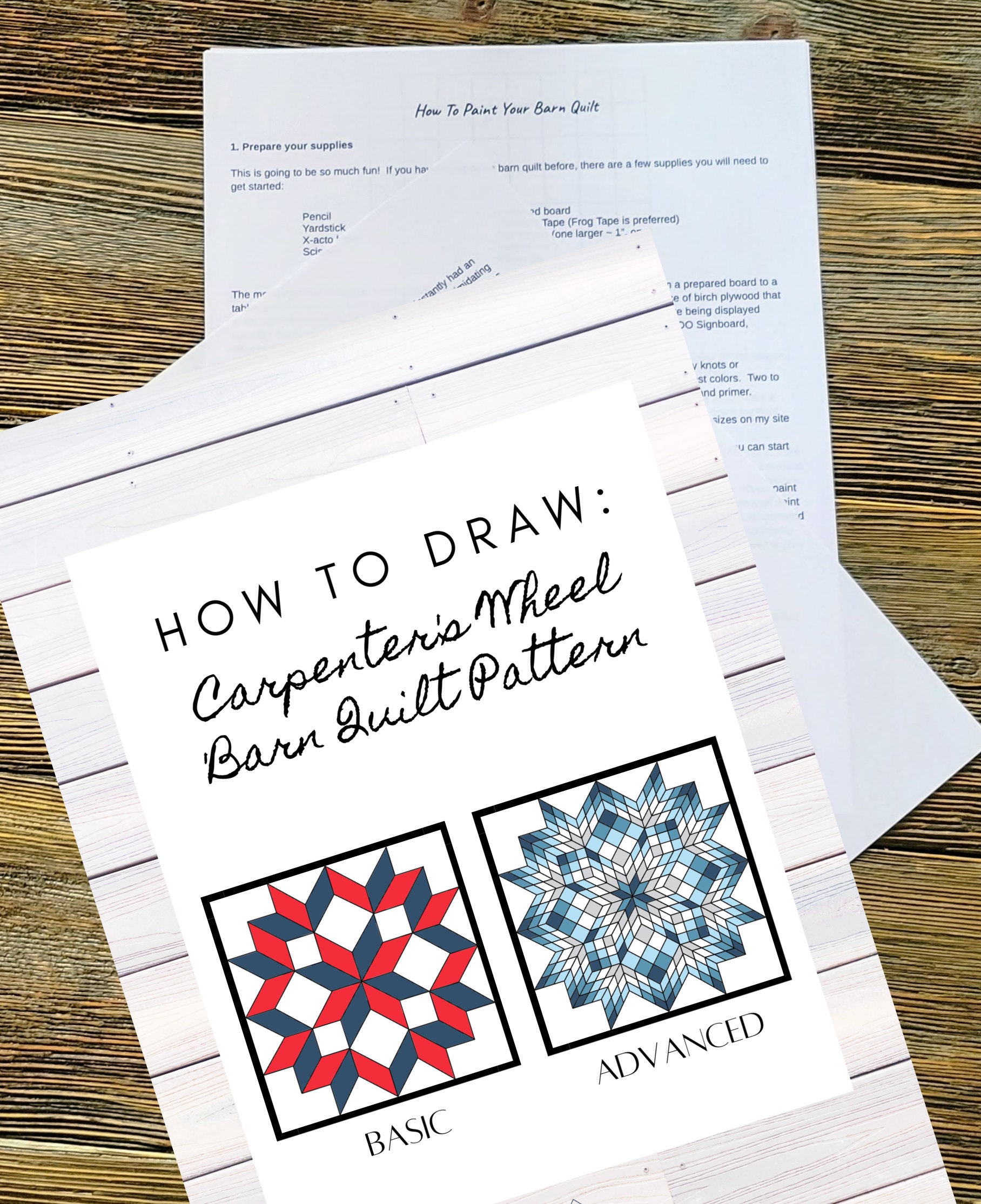 Barn Quilt Pattern, Carpenters Wheel, Digital Pattern, Friend Gift ...