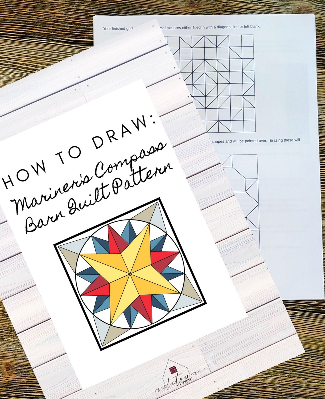 Barn Quilt Pattern, Mariners Compass, Digital Pattern, Mothers Day Gift ...