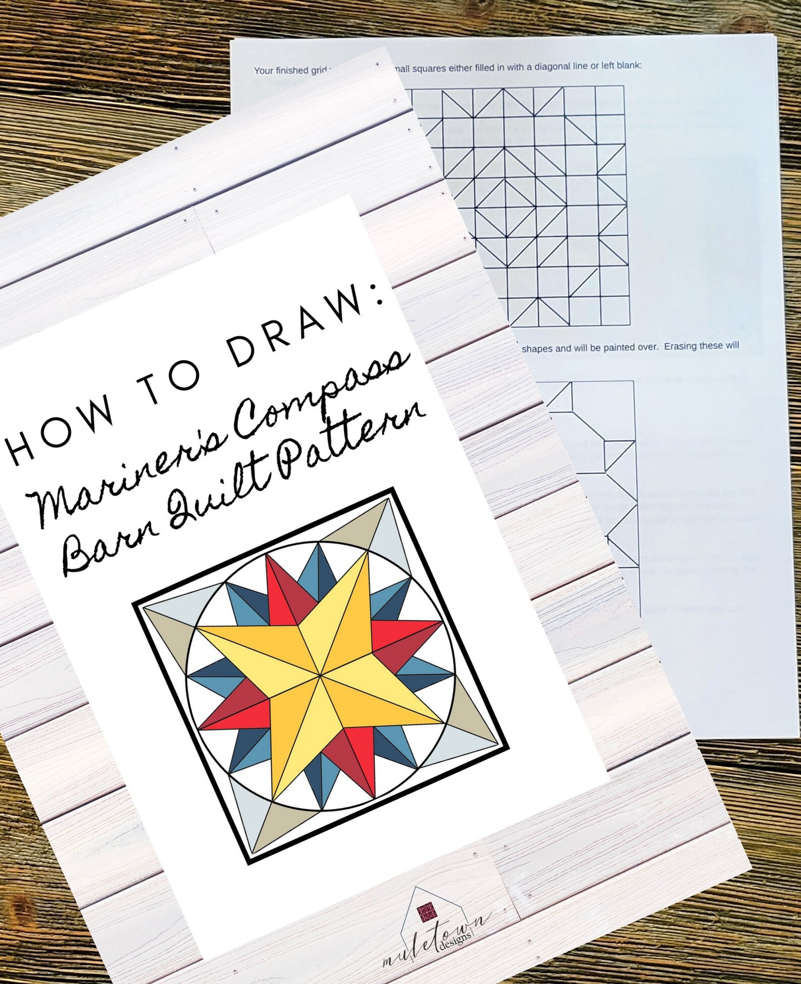 Barn Quilt Pattern, Mariners Compass, Digital Pattern, Mothers Day Gift ...