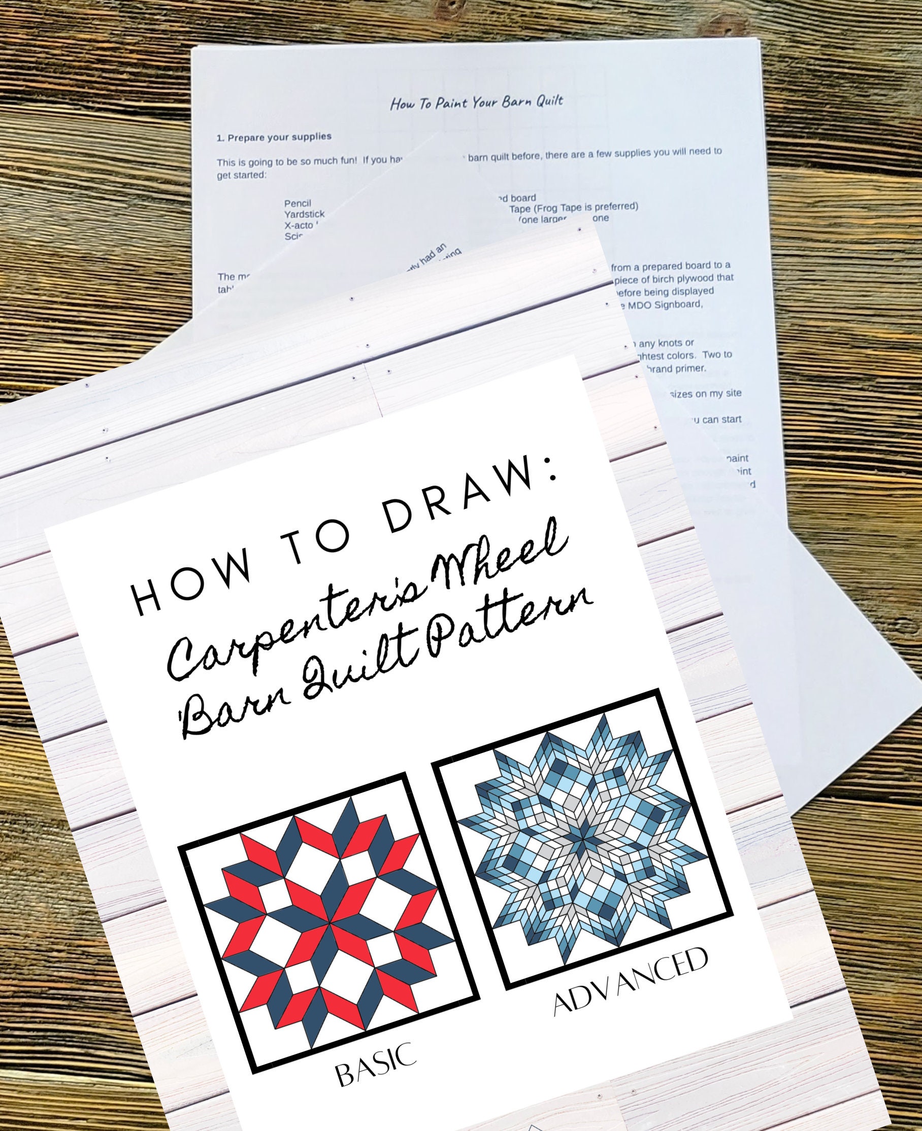 Barn Quilt Pattern, Carpenters Wheel, Digital Pattern, Friend Gift ...