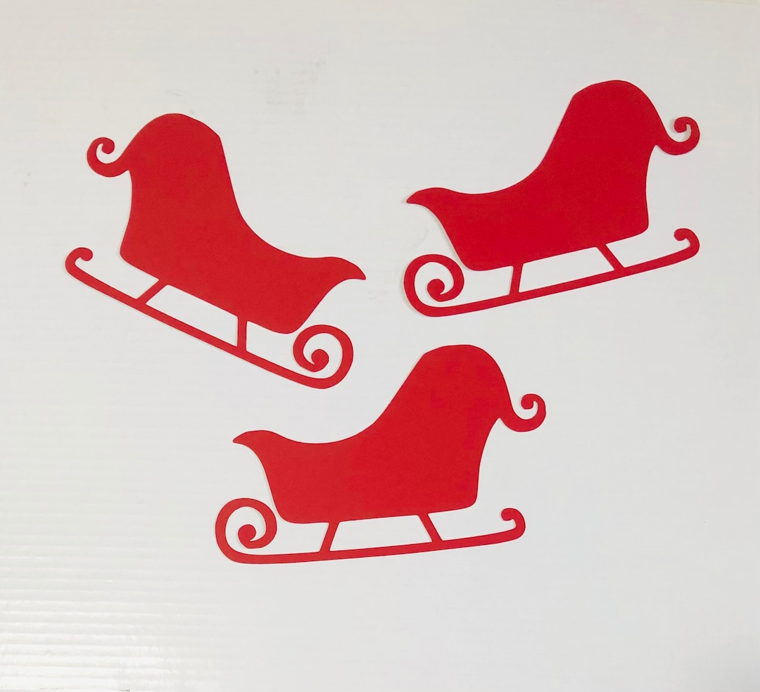 Sleigh Cut Outs - Christmas Sleigh Die Cuts, Paper Sleigh, Christmas ...
