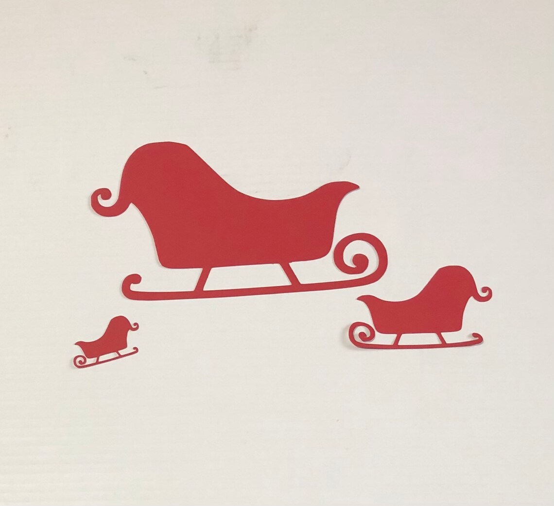Sleigh cut outs christmas sleigh die cuts paper sleigh | Etsy