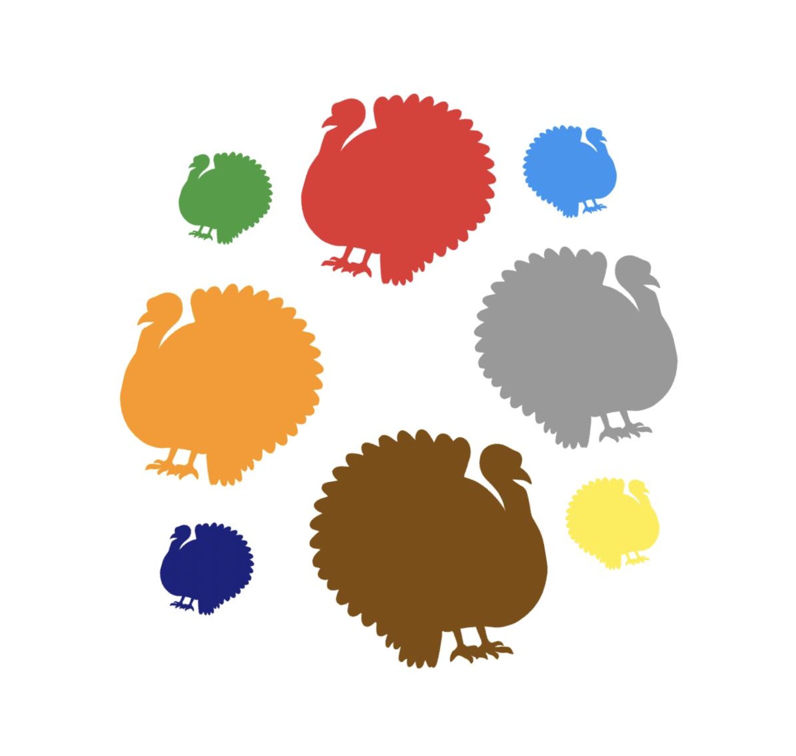 Turkey Cut Outs - Paper Turkey, Thanksgiving Decor, Thanksgiving Day ...