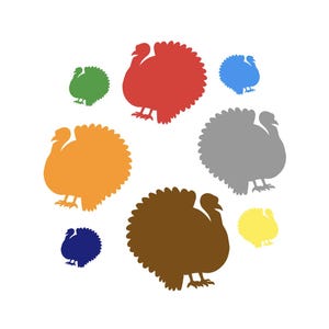 Turkey Cut Outs - Paper Turkey, Thanksgiving Decor, Thanksgiving Day ...