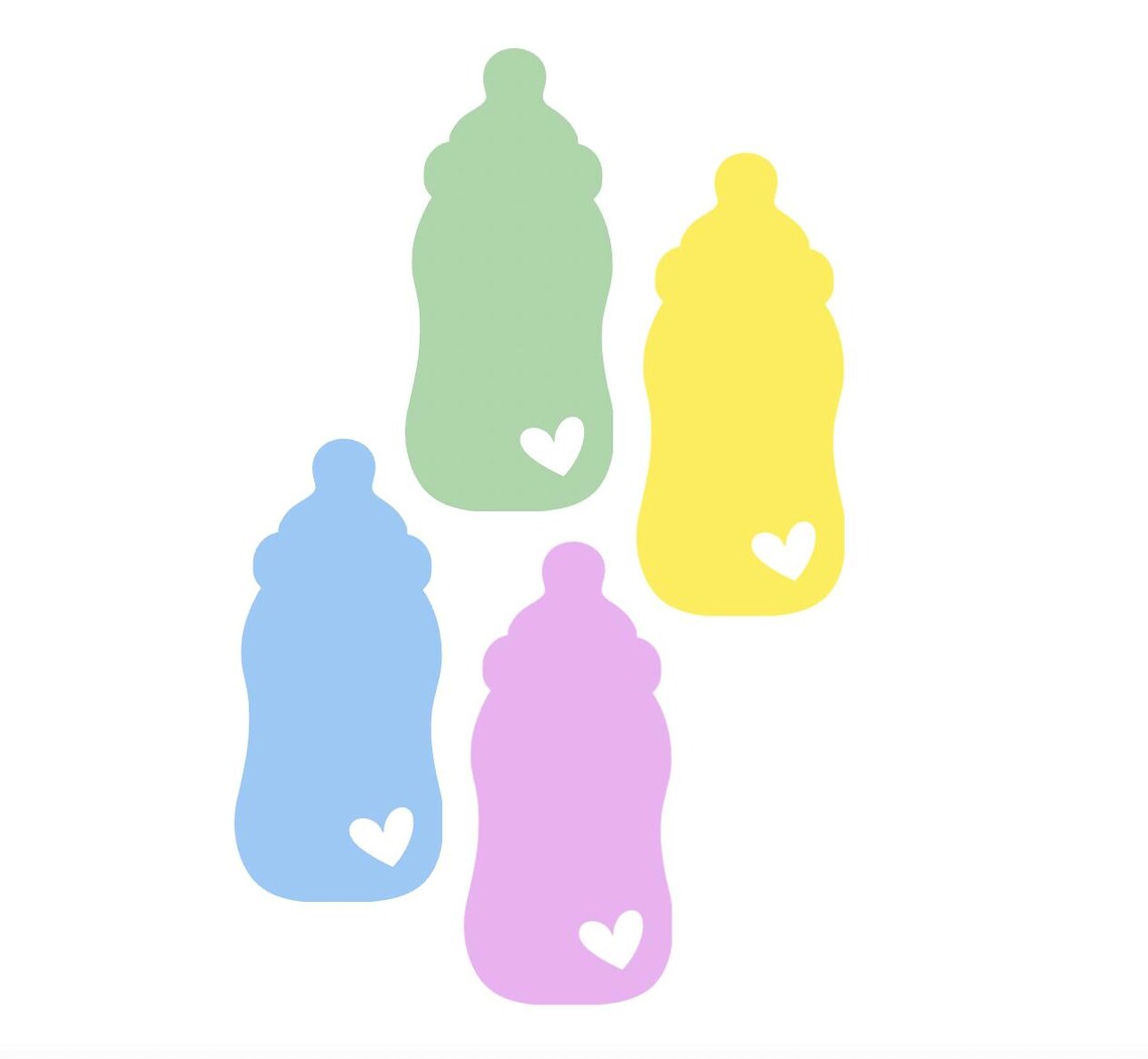 Paper Baby Bottle Cut Outs - Baby Shower Baby Bottle Decor, Baby Bottle ...