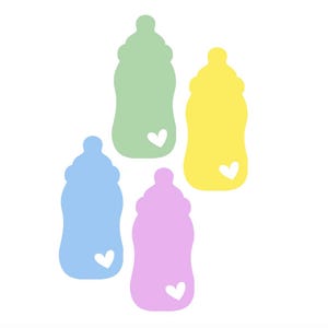 Paper Baby Bottle Cut Outs - Baby Shower Baby Bottle Decor, Baby Bottle ...